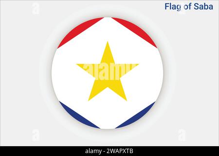 High detailed flag of Saba. National Saba flag. America. 3D illustration Stock Vector Image ...