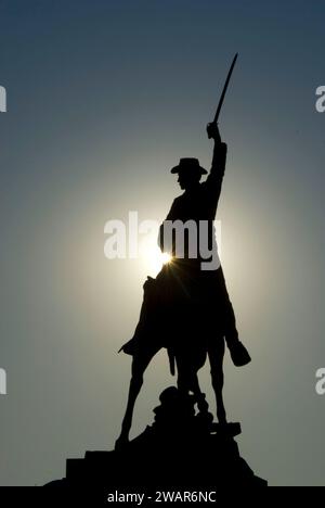 Thomas Francis Meagher statue silhouette, Montana State Capitol, Helena ...