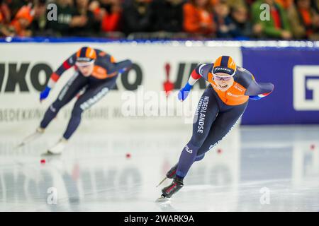 ISU European Speed Skating Championships. Athlete on ice. Classic speed ...