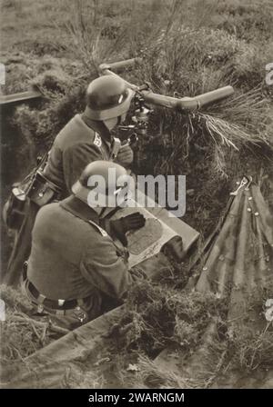 In a German observation nest, soldiers serve as 'the eye of the battery ...