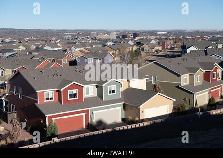 Closely packed townhomes and single family homes make up the Gold Hill ...