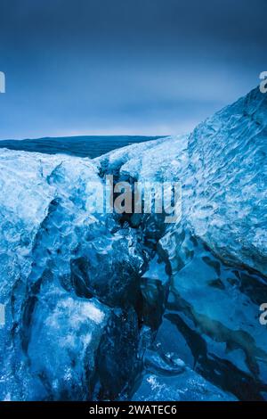 Spectacular Ice Canyon and caves of Vatnajokull Glacier, Iceland Stock ...