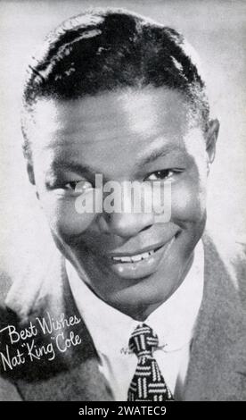 A portrait of the iconic American musician Nat King Cole, taken in New ...