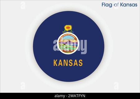 High detailed flag of Kansas. Kansas state flag, National Kansas flag ...