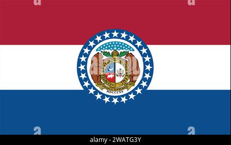 Flag of Missouri. Banner and patriotic symbol. Official colors. Flat ...