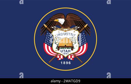 High detailed flag of Utah. Utah state flag, National Utah flag. Flag ...