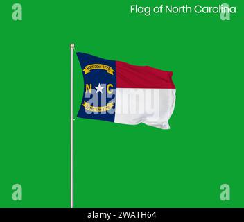 High detailed flag of North Carolina. North Carolina state flag ...