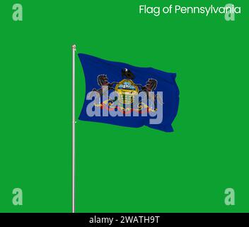 High detailed flag of Pennsylvania. Pennsylvania state flag, National ...