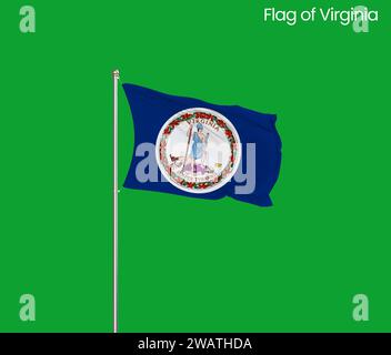 Virginia waving and closeup flag illustration. Perfect for background ...