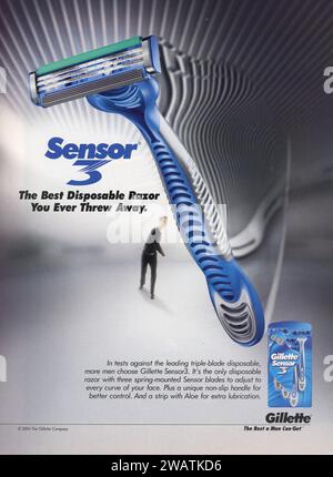 Gillette razor blades vintage magazine advertisement with the strap ...