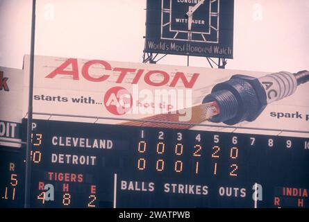 DETROIT, MI - JULY 5: General view of the scoreboard during an MLB game ...