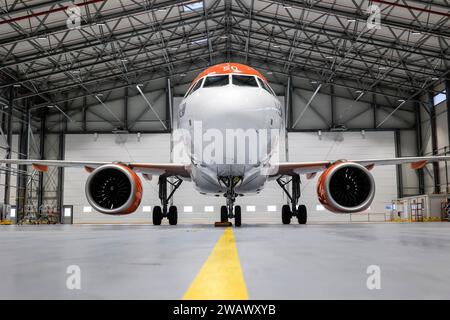 An easyJet Airbus A320 neo stands in the newly opened easyJet ...