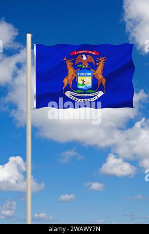 The flag of the USA and Michigan, Studio Stock Photo - Alamy