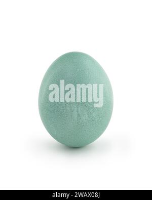 teal easter egg isolated on white background, with shadow Stock Photo ...