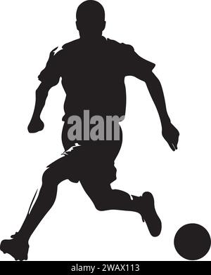 Solid Black Silhouette Of A Soccer Player Stock Vector Image & Art - Alamy