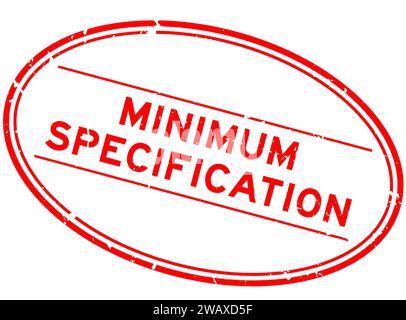Grunge red minimum requirement word square rubber seal stamp on white ...