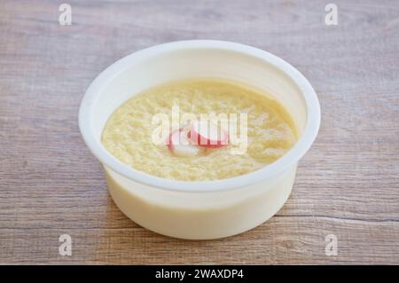 steamed egg topping slice crab stick in cup Stock Photo - Alamy