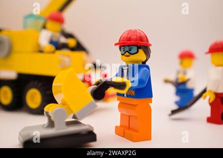 Workers on a construction site. Beware: under construction. Cypyrights ...