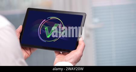 Tablet screen displaying a validation concept Stock Photo - Alamy