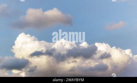 Cumulus white clouds floating on blue sky in beautiful morning Stock ...