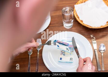 Bavaria, Germany - January 6, 2024: Cost of food and gastronomy concept ...