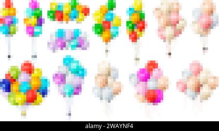 Set colourful shiny balloons isolated on white background Stock Vector ...