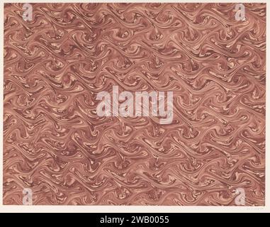 Fantasy marble in different shades of blue and brown on blue paper ...