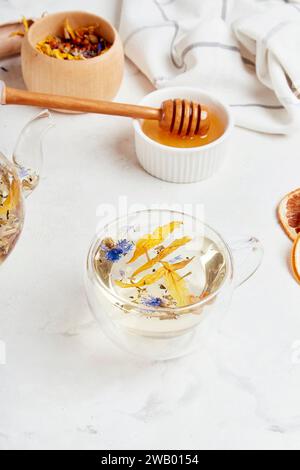 Alpine wellness elixir, natural tea. Organic mountain blend ...