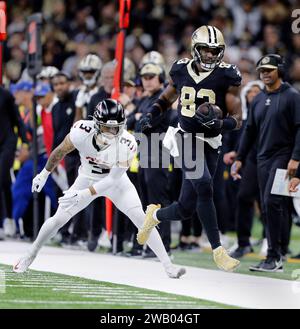 Atlanta Falcons safety Jessie Bates III (3) celebrates a defensive stop ...