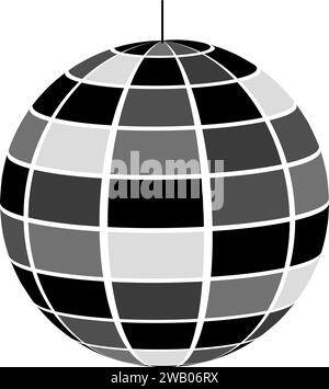 Mirror discoball icon. Shining night club sphere. Dance music party ...