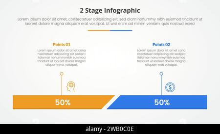 2 points stage template for comparison opposite infographic concept for ...