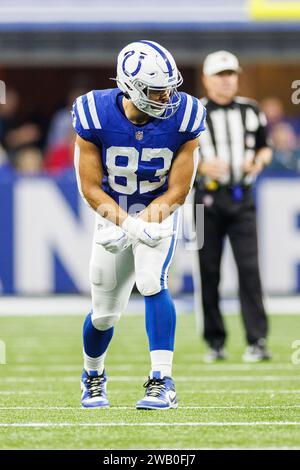 Indianapolis Colts' Kylen Granson (83) makes a catch during the first ...