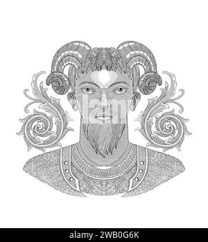 Vintage art illustration design of a man on a motorbike Stock Vector ...