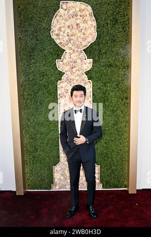 Simu Liu at the 81st Golden Globe Awards held at the Beverly Hilton ...