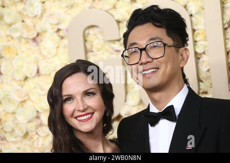 Caitlin Lee and Lee Sung Jin at the 81st Golden Globe Awards held at the Beverly Hilton Hotel on ...