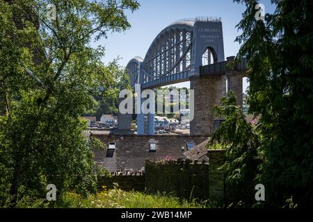 Saltash, Cornwall, England, UK - May 27, 2022: The Tamar Bridge and the ...