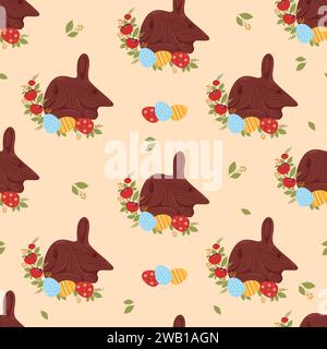 Cute Easter bilby with egg and flowers. Australian animal. Linear ...