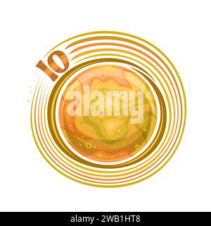 Vector logo for Io Moon, decorative fantasy print with rotating ...