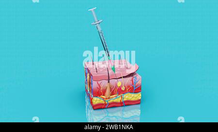 Abstract illustration of a subcutaneous injection Stock Photo - Alamy