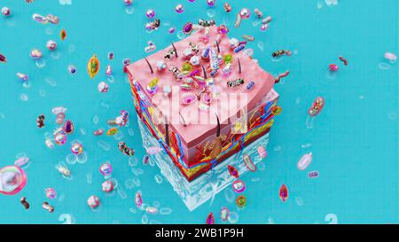 Abstract animation of the skin protection from the bacteria Stock Photo ...