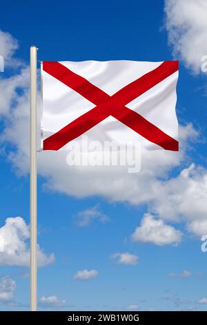 Flag Of Alabama. Flag of American state Alabama. Symbol of Alabama ...