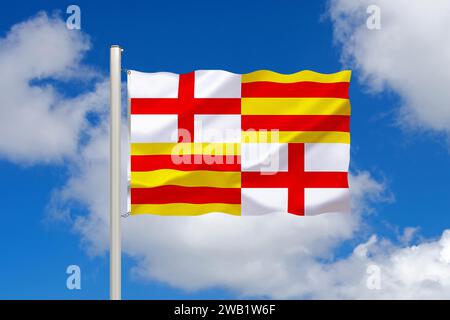 The flag of Barcelona, Spain, Studio Stock Photo - Alamy