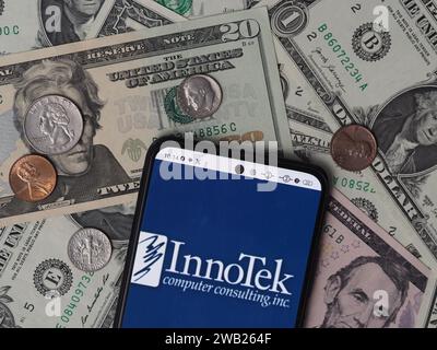 In this photo illustration, a innotek GmbH logo seen displayed on a ...