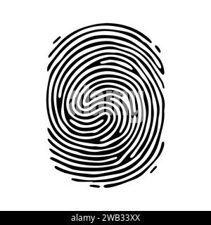 Fingerprint pattern, clear lines and swirls. Human thumbprint. Icon ...