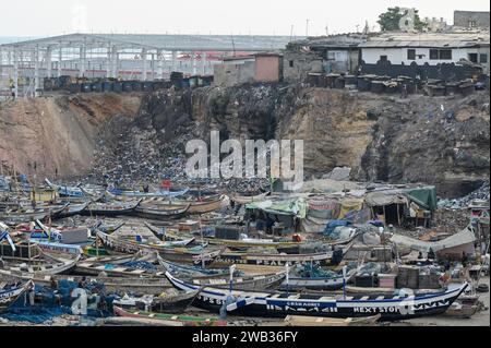Ghana, Accra, fishing port GHANA, Accra, Jamestown, construction of new ...