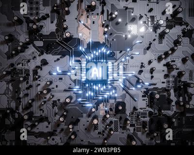 concept of the computing module of the future. 3d render Stock Photo ...