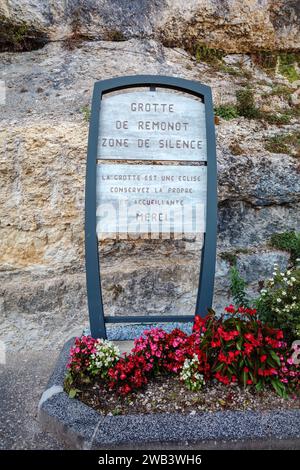 Combas, France - August 16, 2023: The Remonot cave-chapel of Our lady ...