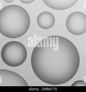 Illustration of Gradient Monochrome 3D Various Sized Spheres Stock ...