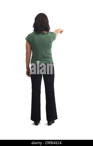 Back view of pointing woman Stock Photo - Alamy