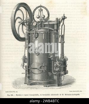 Steam portable engine developed by French engineer Auguste Anjubault in ...